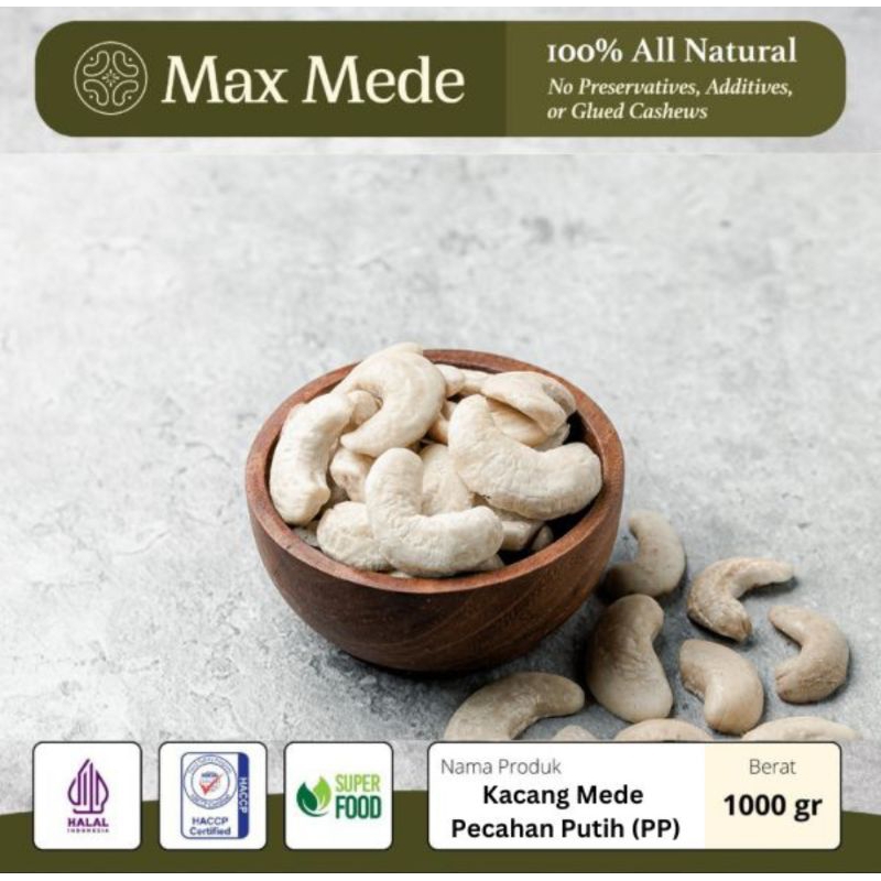 Jual Max Mede - Kacang Mede/Mete PP Super MENTAH 1KG (BUKAN UNTUK KUE ...