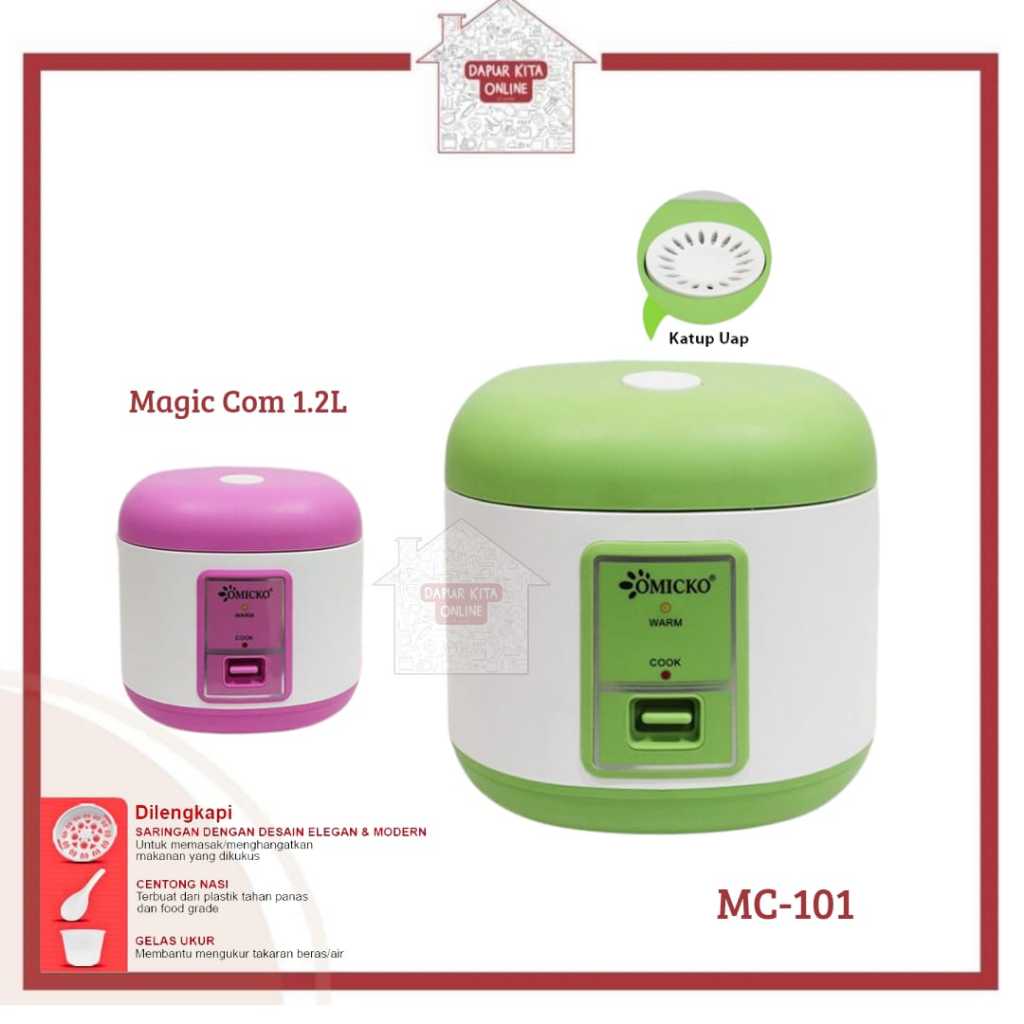 Jual Magic Com 1.2L Omicko / OMICKO RICE COOKER / MAGIC COM MC-101 / Penanak Nasi Rice Cooker 3 ...
