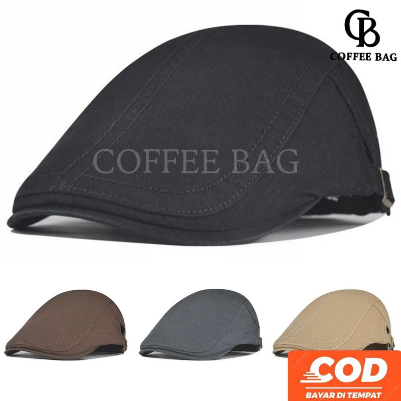 Jual [CB] Topi Flat Cap / Topi Pelukis Vintage Pria dan Wanita-MK-191 POLOS | Shopee Indonesia