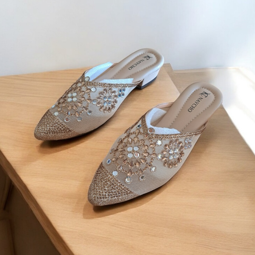 Jual Sepatu Pesta Wanita Terbaru Hak 3cm Brukat Payet Bahan Impor Untuk ...