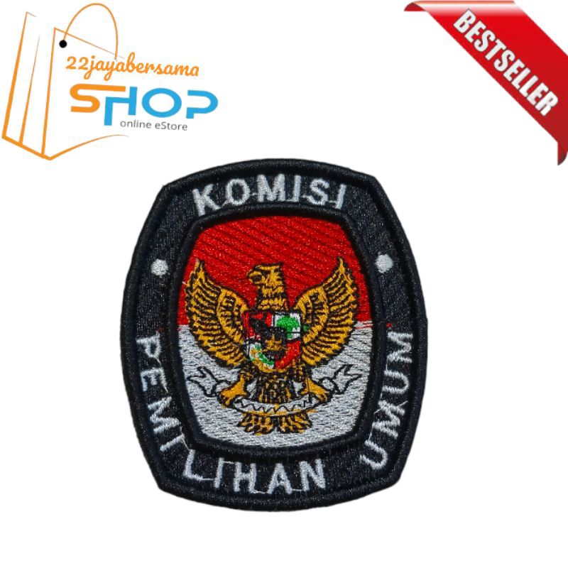 Jual Logo KPU Timbul | Badge Logo KPU timbul Full Bordir Computer ...