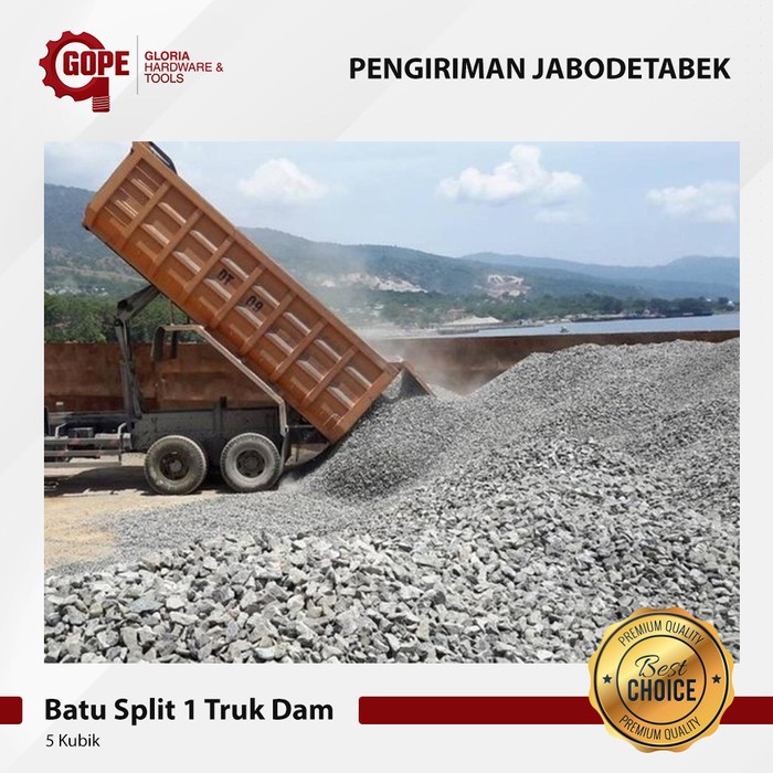 Jual Split Batu Koral Kerikil Material Bangunan Per 1 Dam (5 Kubikan ...