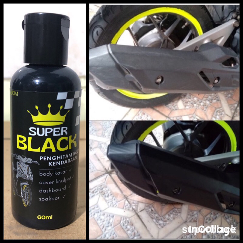 Jual ( original ) penghitam body kasar motor super black 60ml ...
