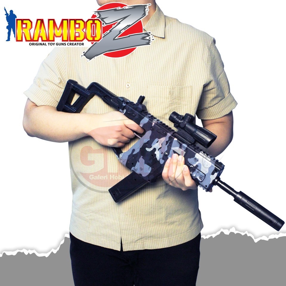 Jual Mainan Pistol Tembakan RamboZ M16/M249/P90/QBZ95/M416/Uzi Electric ...