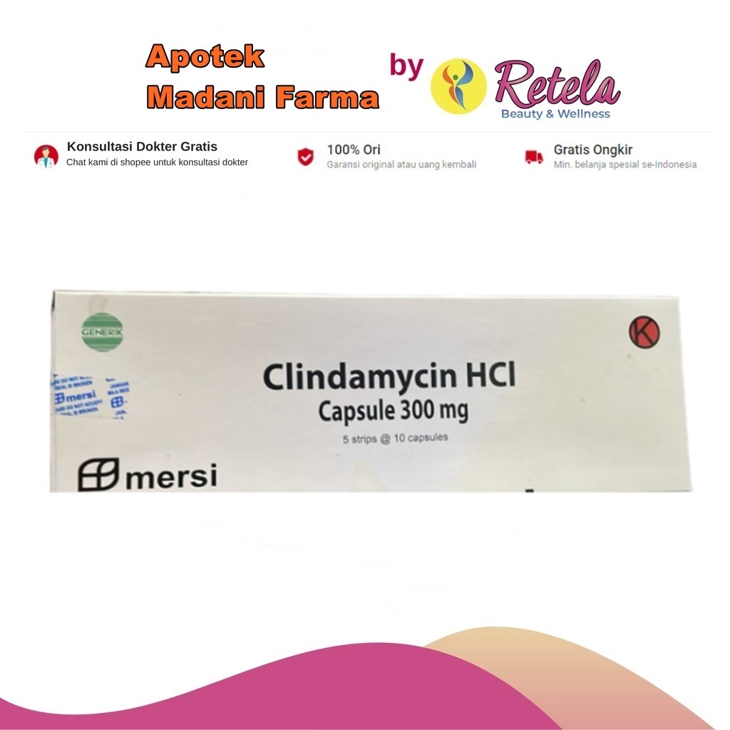 Jual CLINDAMYCIN 300MG CAP 50`S BOX ORIGINAL | Shopee Indonesia