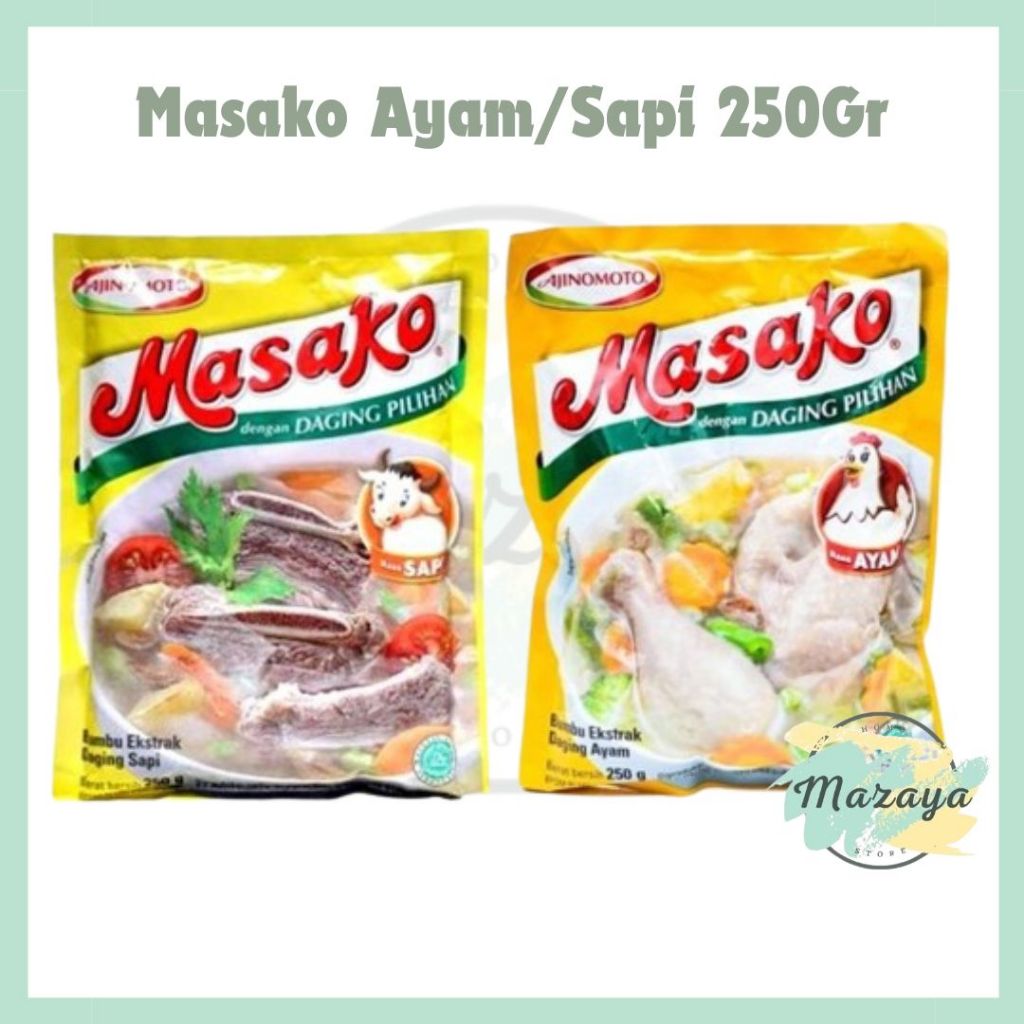 Jual MASAKO RASA AYAM DAN SAPI PENYEDAP RASA PER BUNGKUS 250GRAM ...