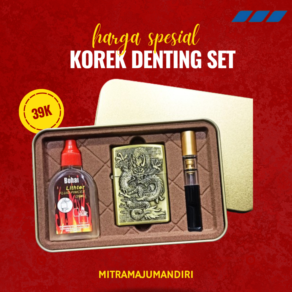 Jual BISA COD! korek denting motif naga timbul + minyak + pipa rkk ...
