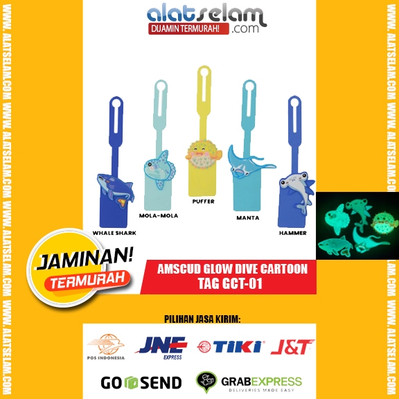 Jual AmScuD Glow Dive Cartoon Tag GCT-01 / GLOW DIVING LUMINOUS CARTOON ...