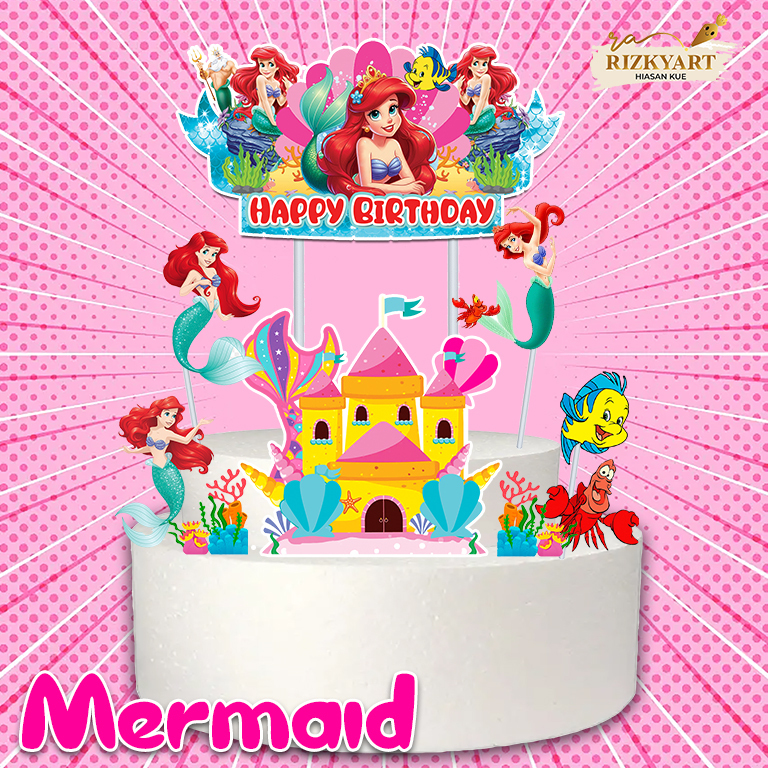 Jual cake Topper/Topper kue ultah MERMAID/Hiasan kue MERMAID XTRA ...