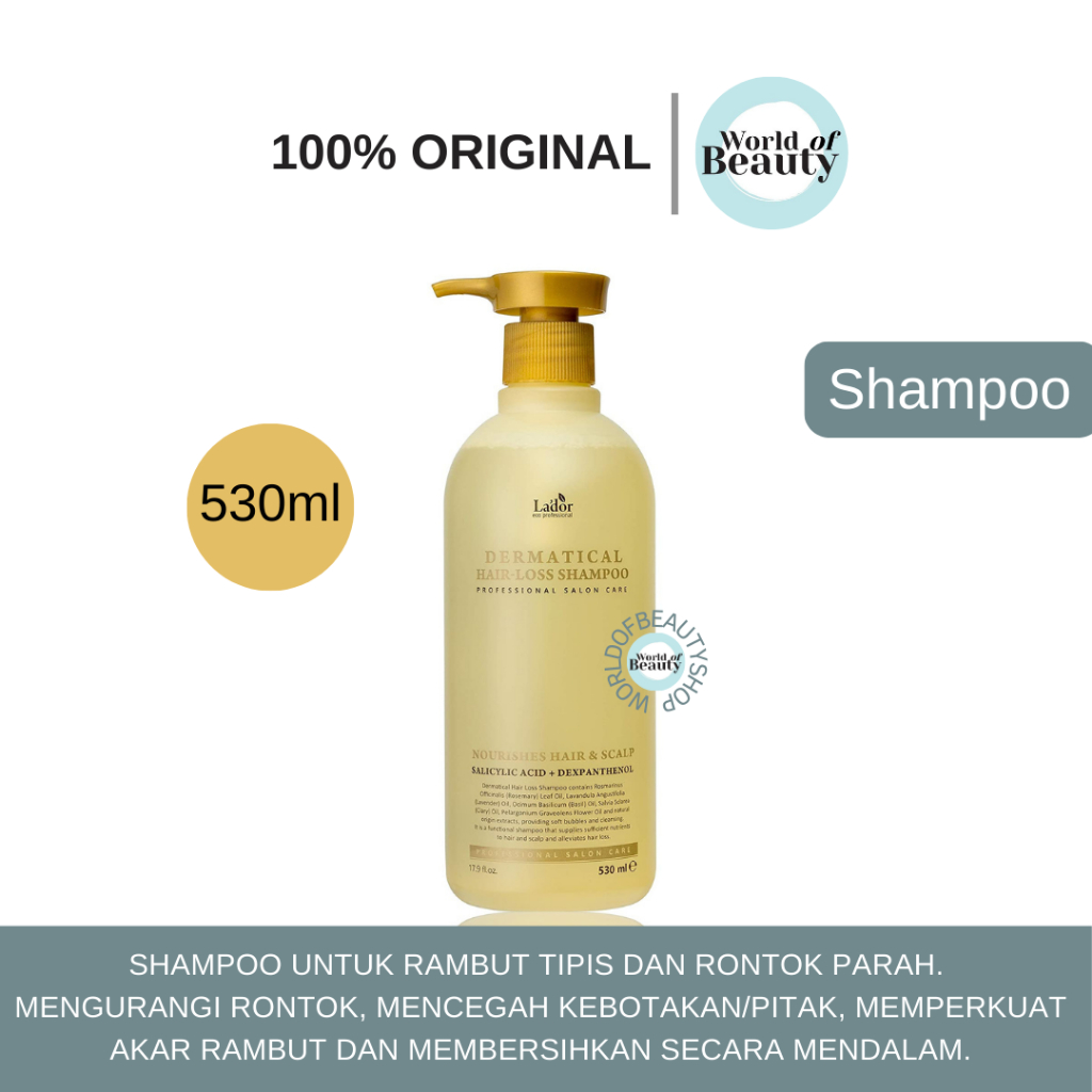 Jual WOBS | ORIGINAL LADOR Dermatical Hair Loss Shampoo 530ml - Sampo Untuk rambut Tipis dan ...