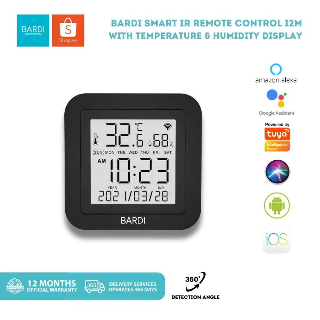 Jual BARDI Smart IR Remote Control 12M with Temperature Humidity Display WiFi | Shopee Indonesia