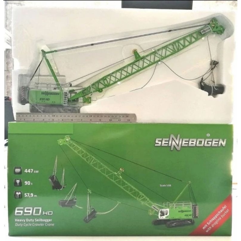 Jual Diecast Miniatur Alat Berat Crawler Crane Sennebogen With Dragline ...