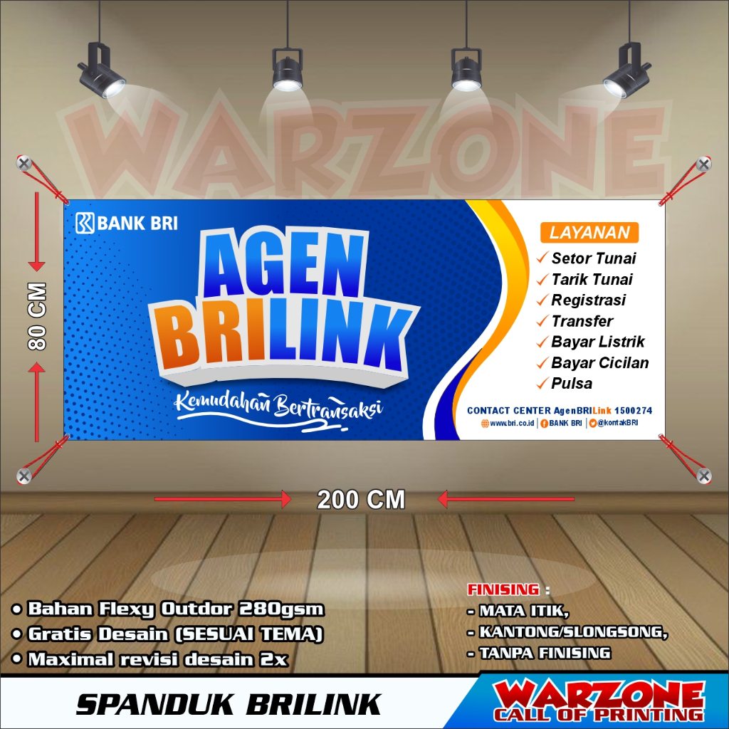 Jual SPANDUK BRILINK UKURAN 200X80 MMT BRILINK BANNER BRILINK. BISA ...