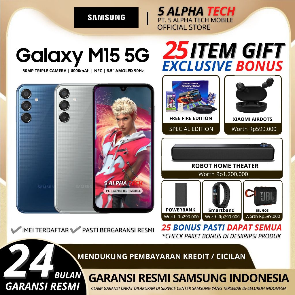 Jual Samsung Galaxy M15 5G 6/128GB ( +6GB Extended Ram ) Garansi Resmi ...