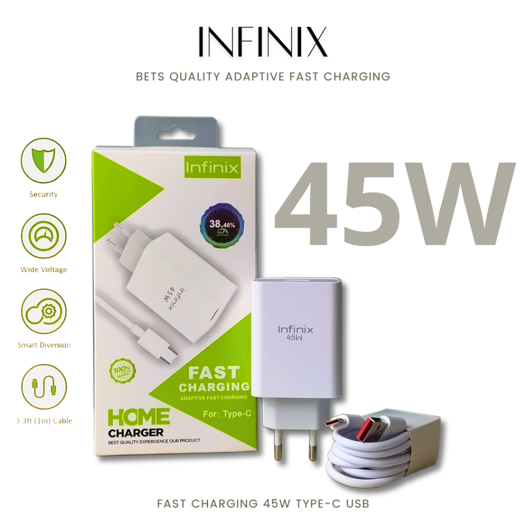 Jual Charger INFINIX 40 PRO PLUS 45 watt ORIGINAL 100% USB Type C ...