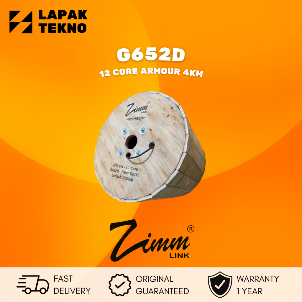 Jual ZIMMLINK GYXTW 12 Core Armour G652D with 1 Loose Tube, FRP 2.0mm ...