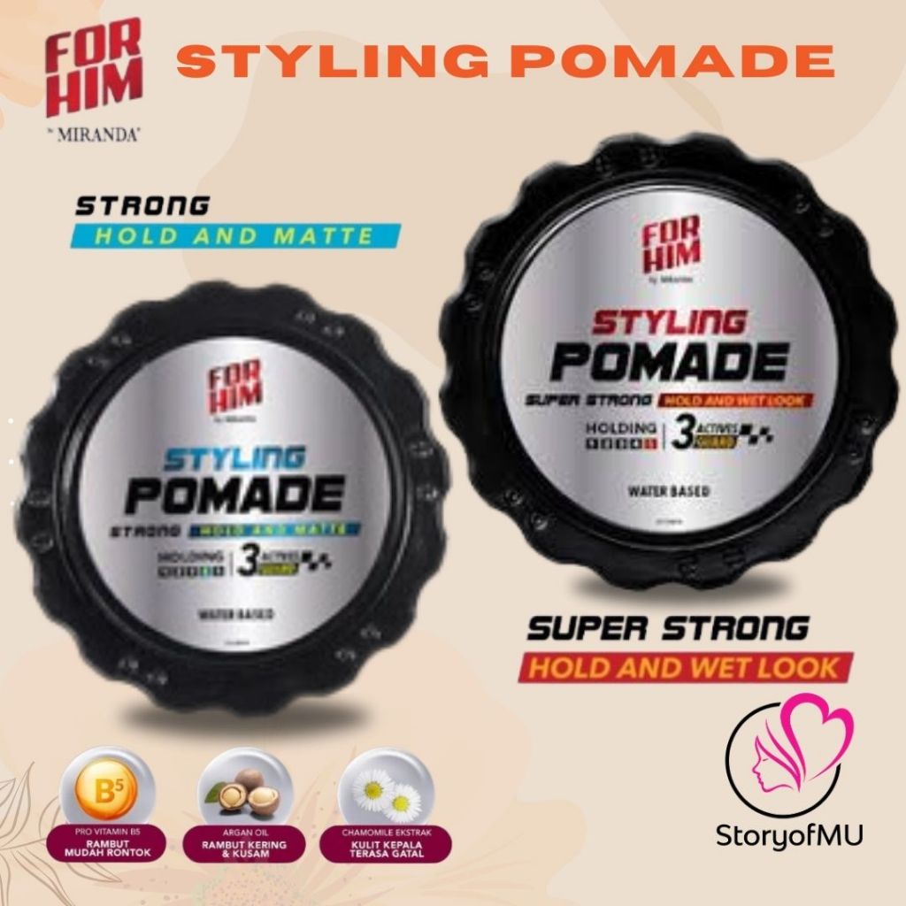Jual FOR HIM By MIRANDA Styling Pomade 50gr 100gr - Super Strong Hold ...
