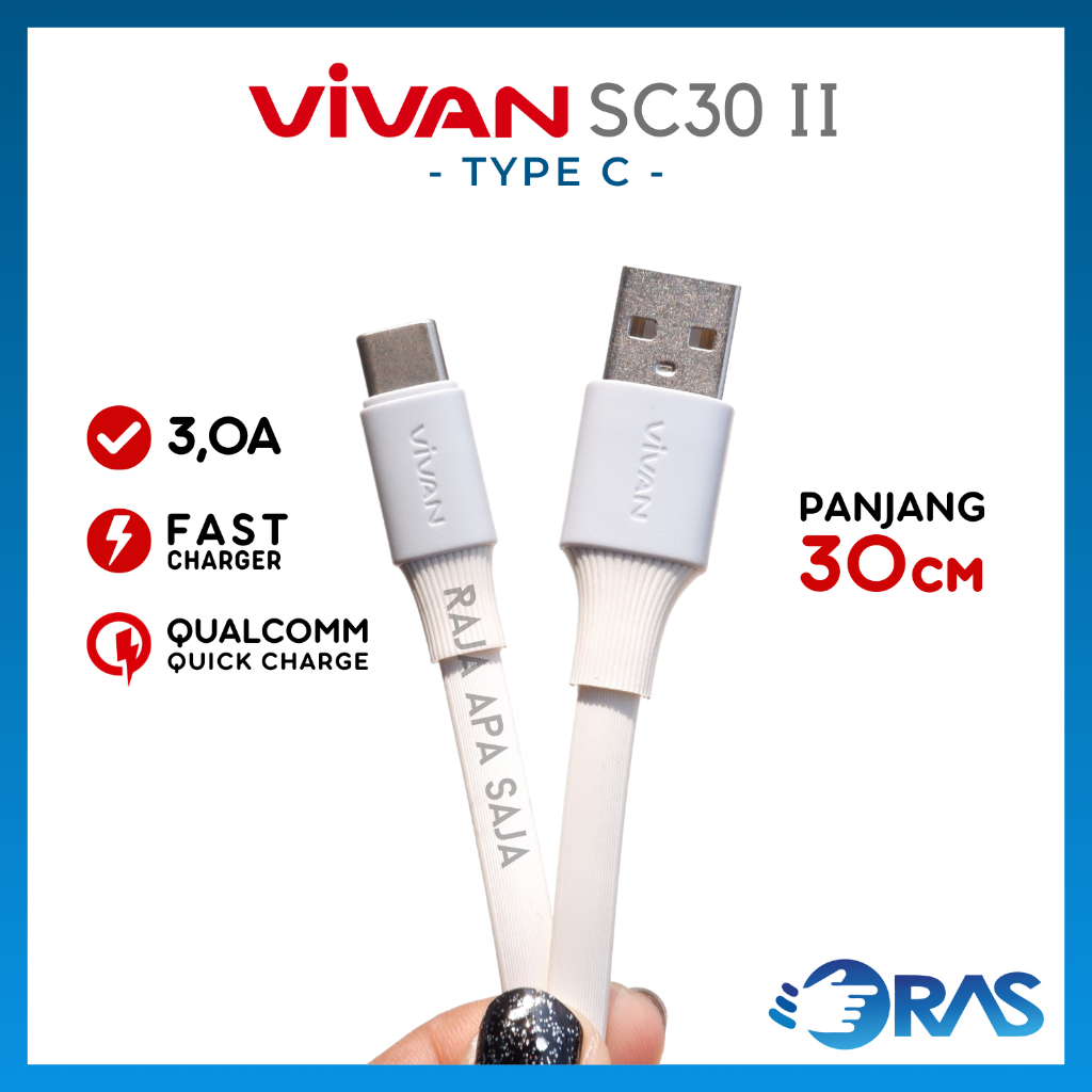 Jual Kabel Data Type C Vivan SC30 S 30cm - Kabel Tipe C Pendek Charger ...