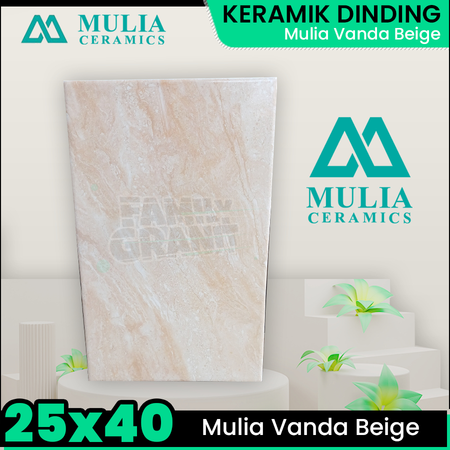 Jual Keramik Dinding 25x40 Mulia Vanda Beige Wall Tile Motif Marmer ...