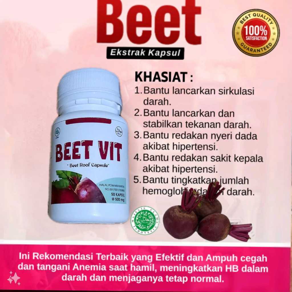 Jual Kapsul Buah Bit, Beet vit 50 kapsul Meningkatkan HB Dalam Darah ...