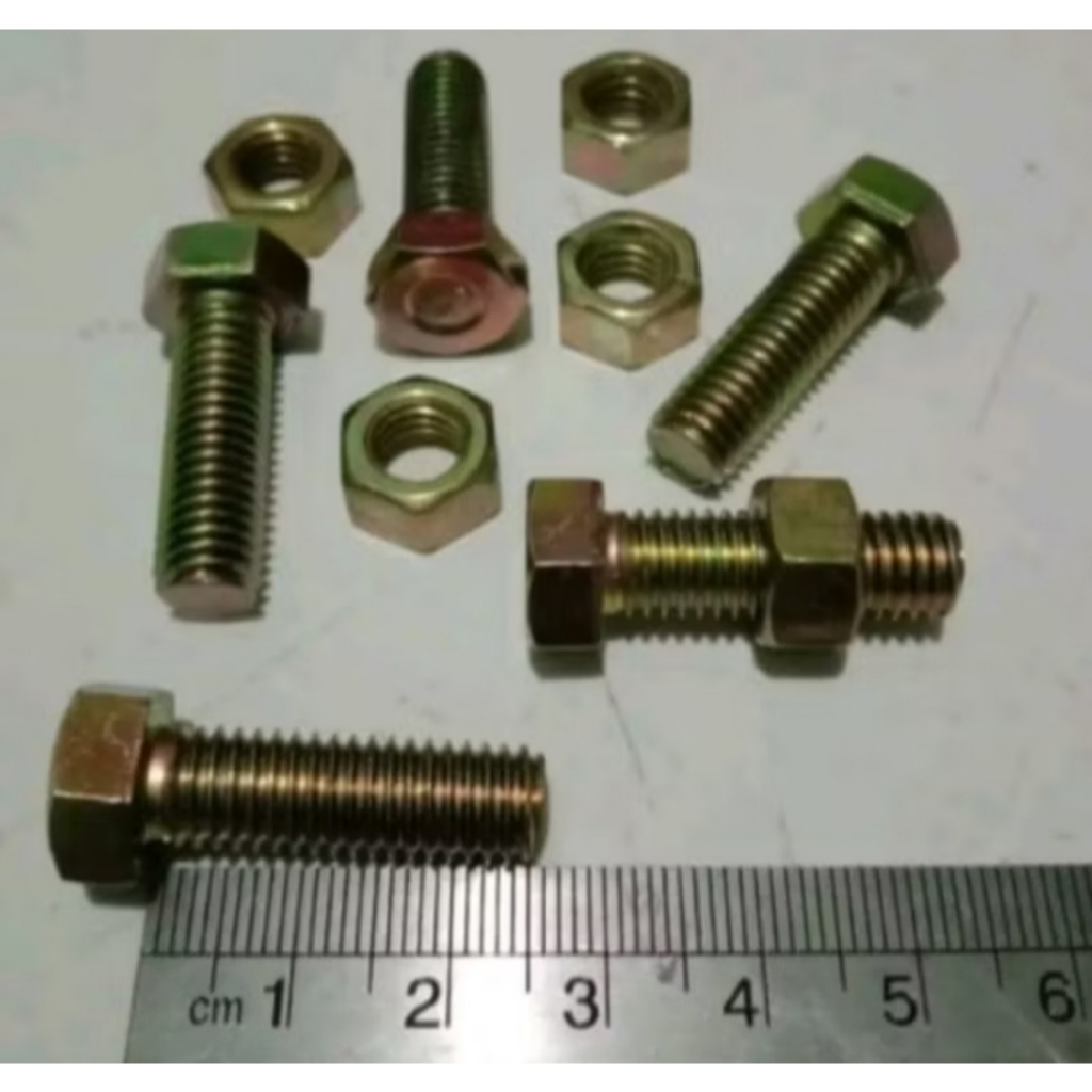 Jual Baut 17 Baut M12 Baut Mur Kuning Kunci 17 mm BMK M12 Baut Hex 17 ...