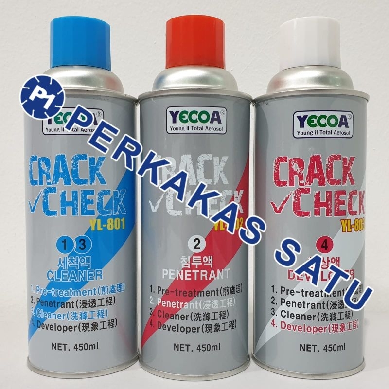 Jual CRACK CHECK SET CLEANER PENETRANT DEVELOPER 450 ML YECOA YONG IL ...