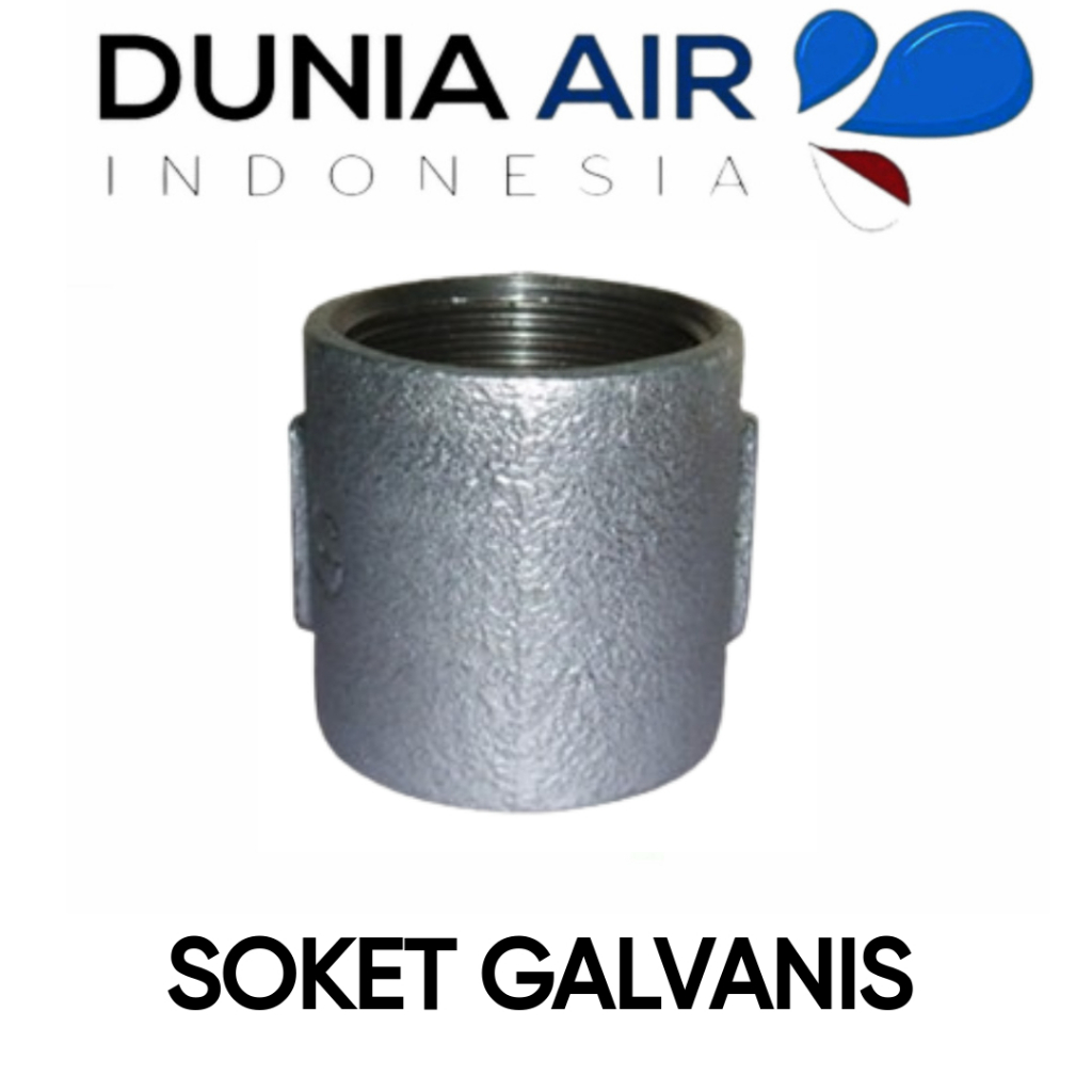 Jual Socket 3/4" Soket Sock Sambungan Lurus Besi Pipa Galvanis Drat ...