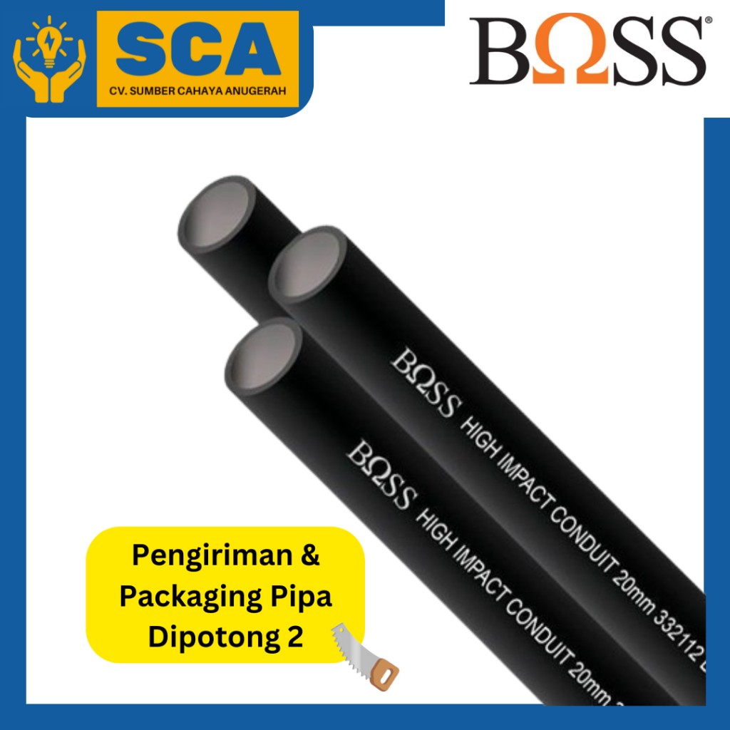 Jual BOSS PIPA CONDUIT 20MM HITAM PIPA LISTRIK 20MM PIPA KABEL PVC ...