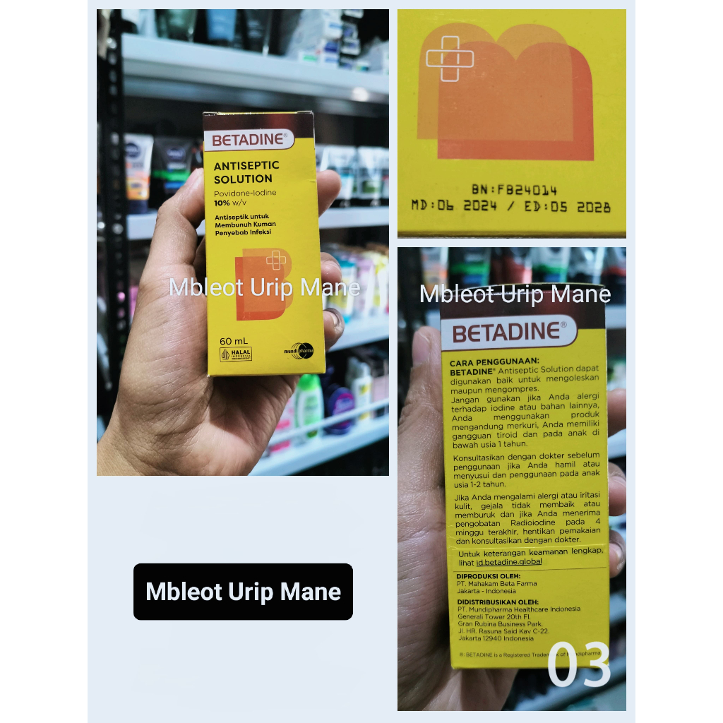 Jual Betadine Antiseptic Solution Obat Luka Antiseptik 60ML | Shopee Indonesia