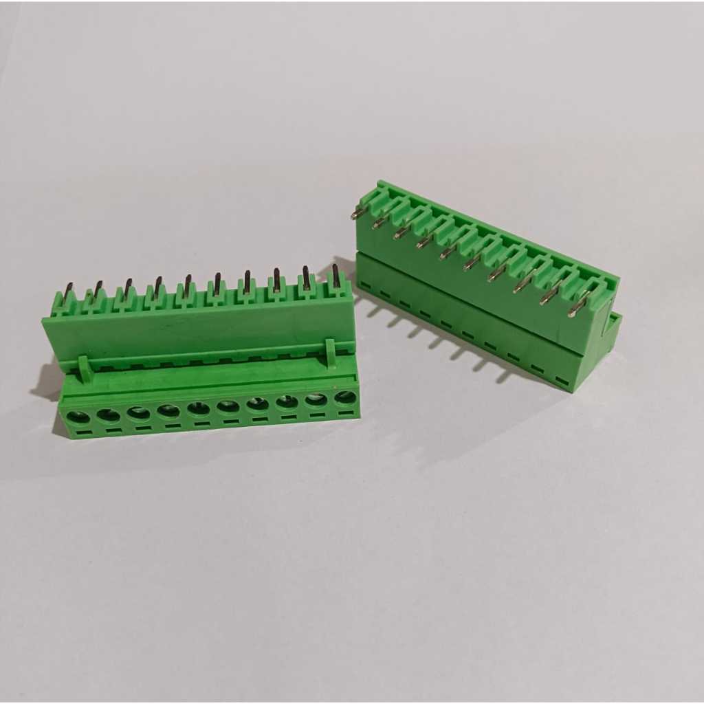 Jual Terminal blok 10 pin 5.08 mm plugable connector konektor hijau ...