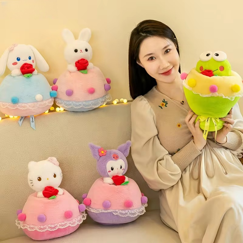 Jual Buket Boneka Aesthetic Karakter Boneka Kuromi Cinnamoroll Bouquet ...
