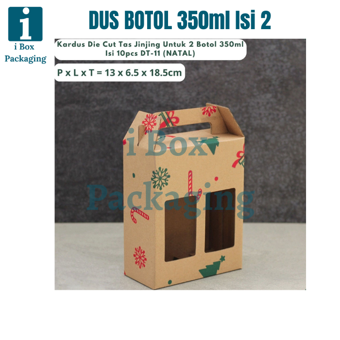 Jual [ 10 pcs ] Dus Botol 350ml Isi 2 Natal Box Kemasan Minuman Juice ...