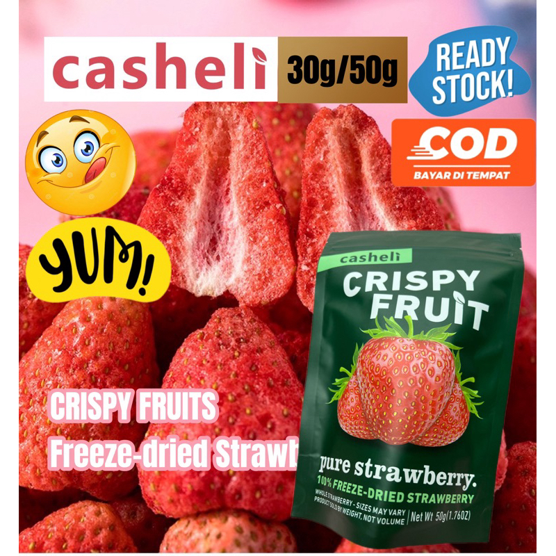 Jual casheli Strawberry Kering Freeze Dried Utuh Premium Fresh Baru Crispy Original Sweet Taste ...