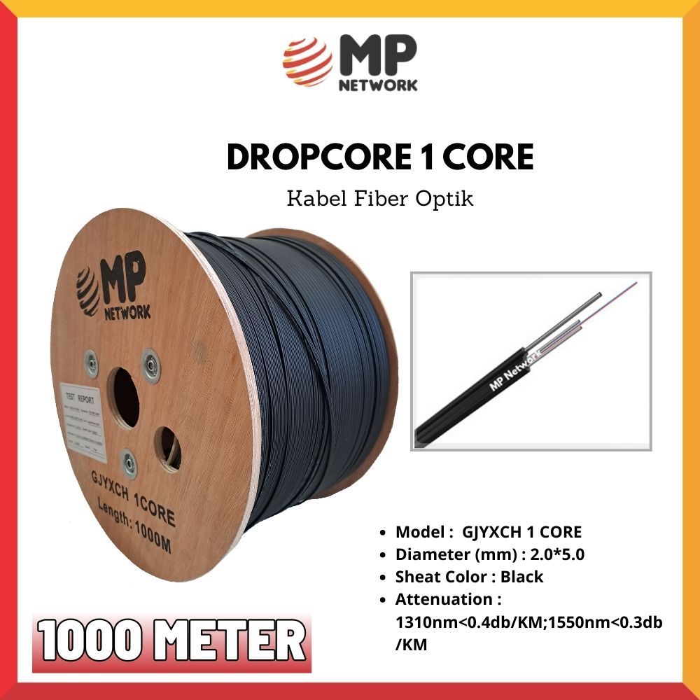 Jual Kabel Fiber Optic Dropcore 1 core 3 Sling - MP Network | Shopee Indonesia