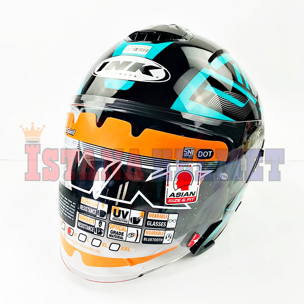 Jual HELM INK TERRA 2 GRAPHIC #1 BLACK-GREEN | Shopee Indonesia