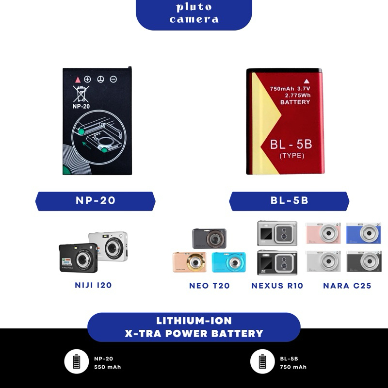 Jual Lithium-Ion X-tra Power Battery For Digital Cameras (Niji i20, Nara C25, Neo T20, Nexus R10 ...
