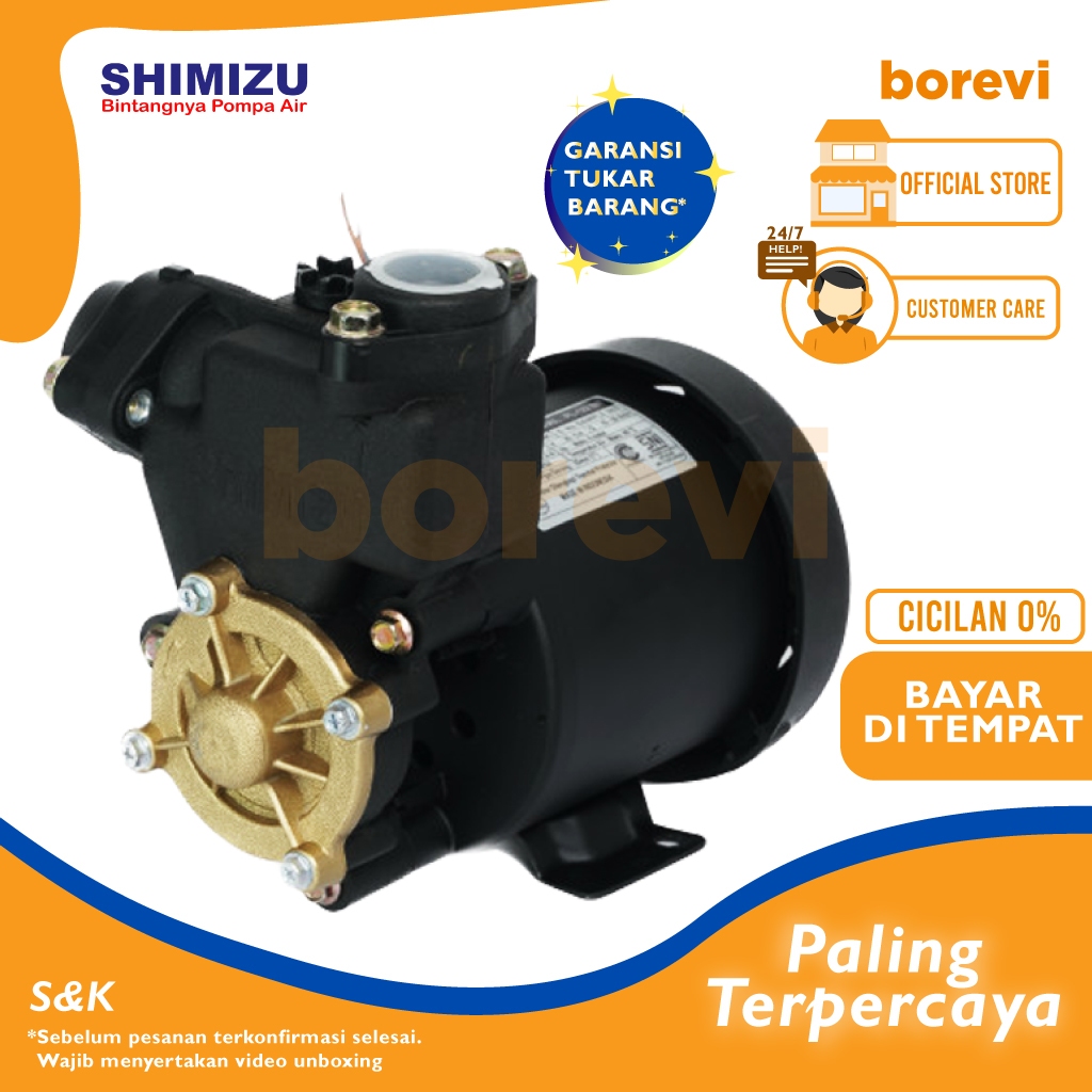 Jual Shimizu Pl 122 Bit Pompa Air Sumur Dangkal 9 Meter 125 Watt 122Bit ...