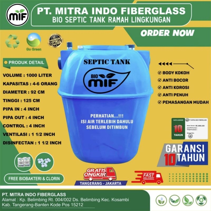 Jual septic tank 1000 liter.Biotech,Biotaff,Biofil,Biotank,Biomif ...