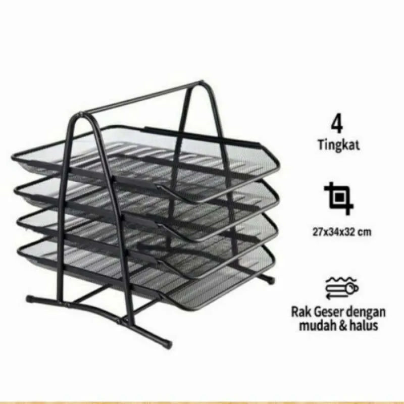 Jual Tray Besi / Document Tray / Rak Surat Jaring 4 Susun Vtec | Shopee ...