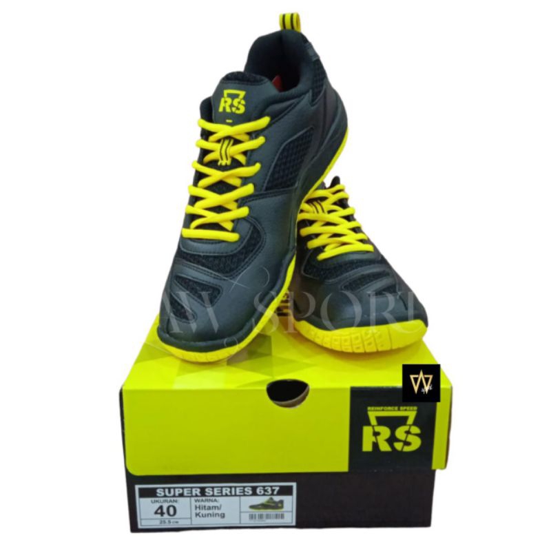 Jual Sepatu Badminton RS SUPER SERIES 637 Hitam Kuning Original ...