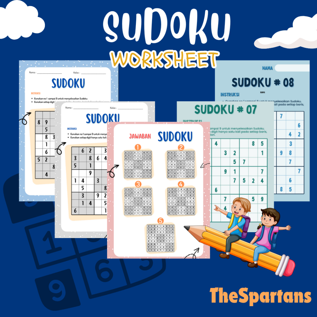 Jual 9 Soal Sudoku - Worksheet Sudoku + Kunci Jawaban | Shopee Indonesia