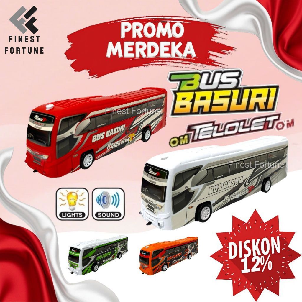 Jual COD MAINAN BUS TELOLET BASURI LAMPU DAN LAGU/ SNI (PACKING KARDUS ...