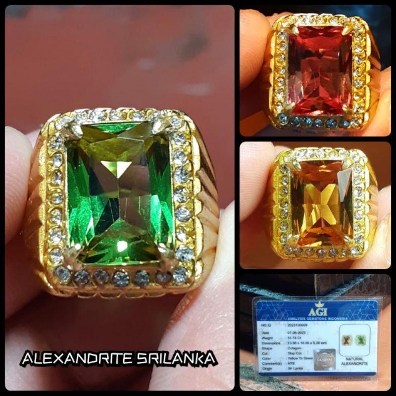Jual ORIGINAL BATU ALEXANDRITE SRILANKA ( MULTI COLOUR HQ ) | Shopee ...