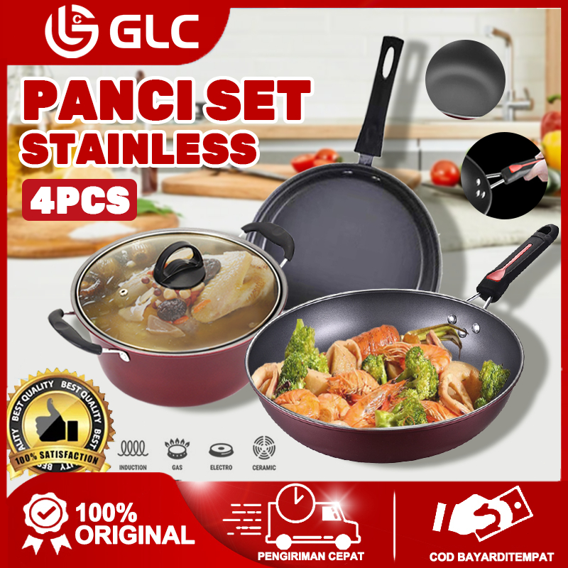 Jual Panci Wajan Teflon Set / Panci Teflon Penggorengan Set 3 Pcs ...