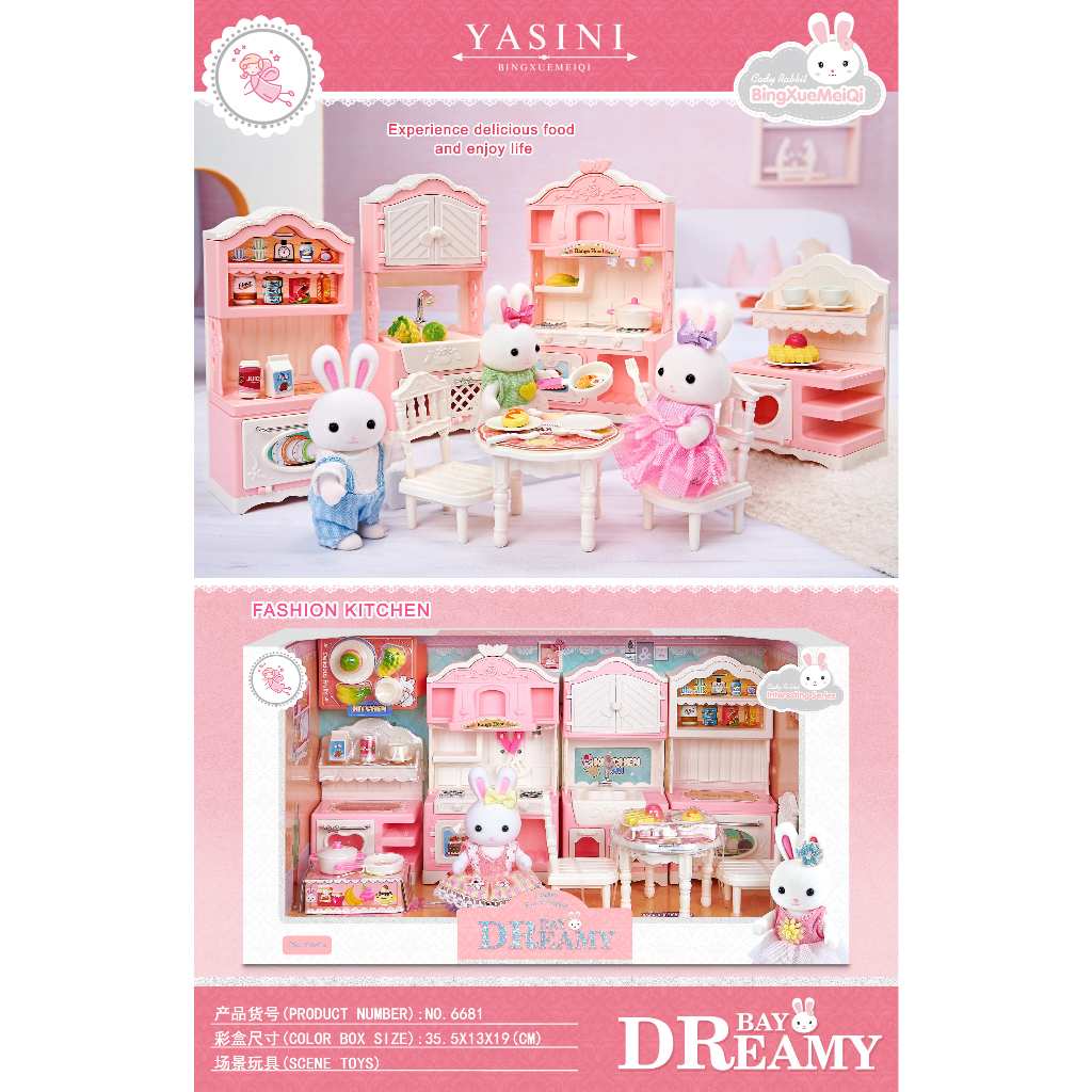 Jual Dreamy Bay Rabbit Kitchen Playhouse Doll Mainan Anak Boneka ...