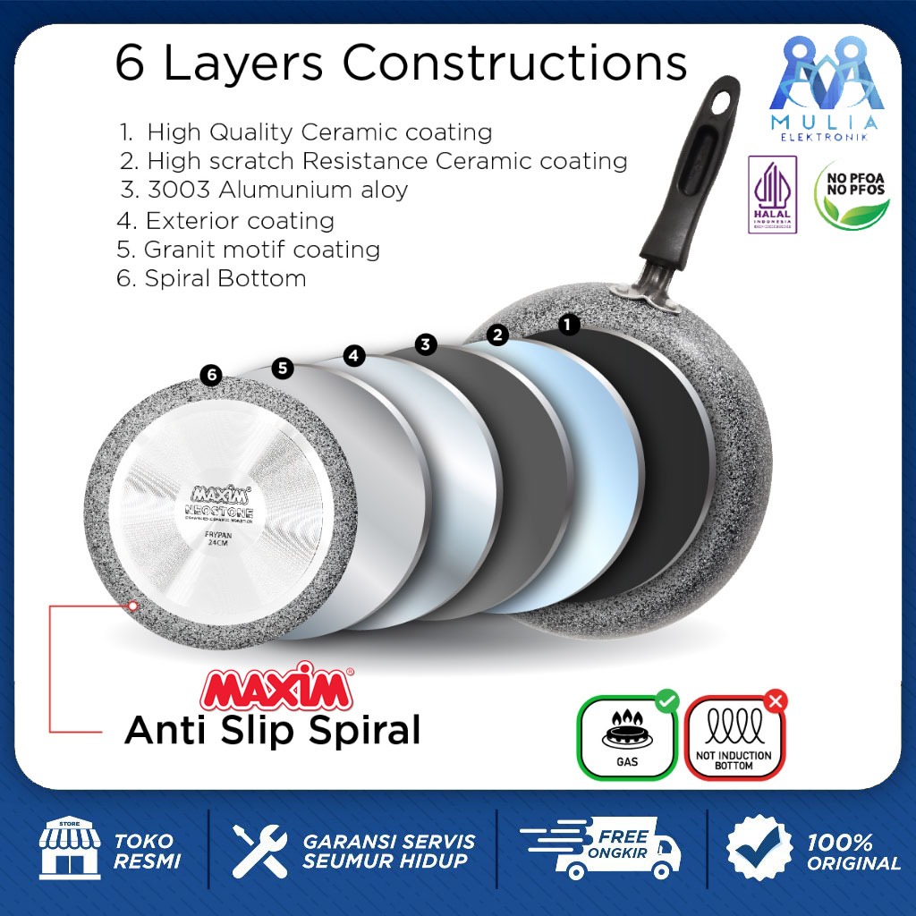 Jual Maxim Neostone Deep Wok 24 cm | Ceramic Series Wok Pan Anti Lengket Panci Penggorengan Sni ...