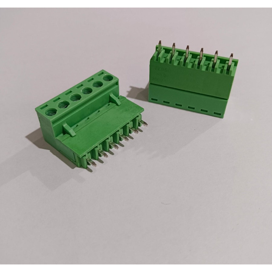 Jual Terminal blok 6 pin 5.08 mm plugable connector konektor hijau ...