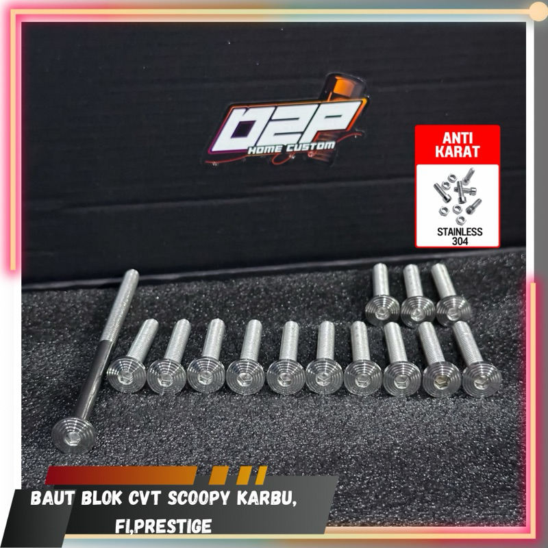 Jual baut blok cvt baut cover blok cvt scoopy karbu,fi,prestige L ...