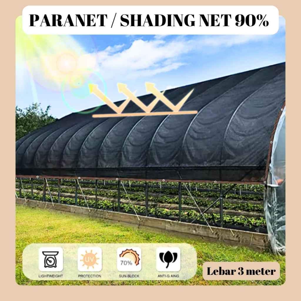 Jual PARANET 90% LEBAR 3METER RAJUT ZIGZAG V / PARANET JARING/ SHADE ...