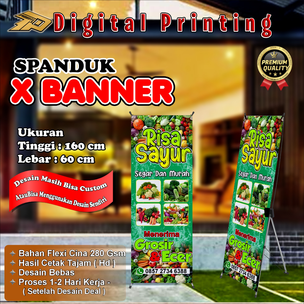 Jual BISA COD CETAK X BANNER SPANDUK BANNER SAYUR SEGAR UKURAN 60 X 160 ...